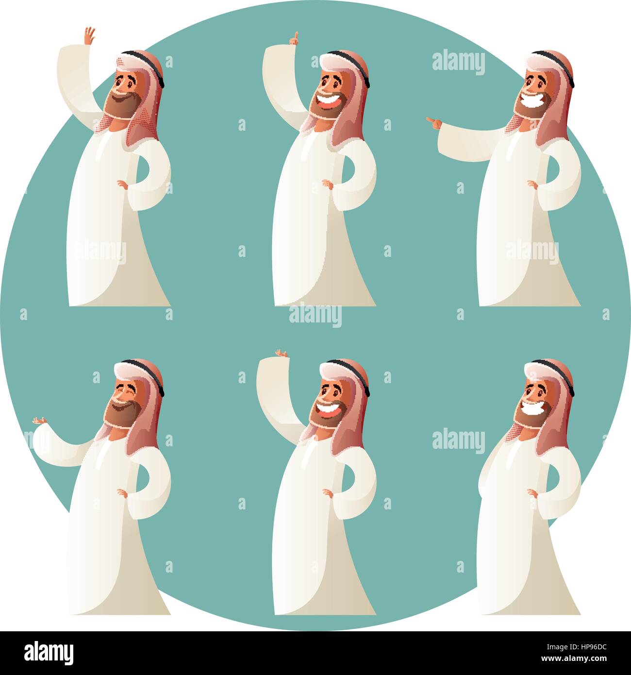 Set of Muslim cartoon characters Stock Vector Image & Art - Alamy