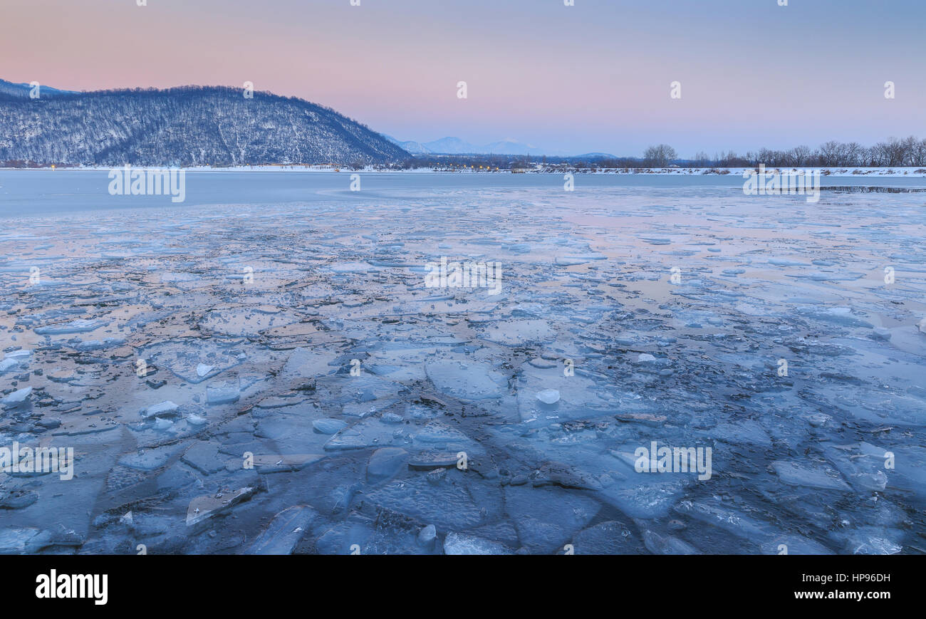 Frozen lake Nohur.Gabala.Azerbaijan Stock Photo - Alamy