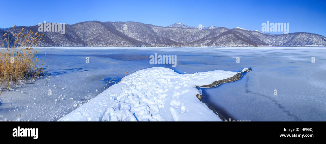 Frozen lake Nohur.Gabala.Azerbaijan Stock Photo - Alamy
