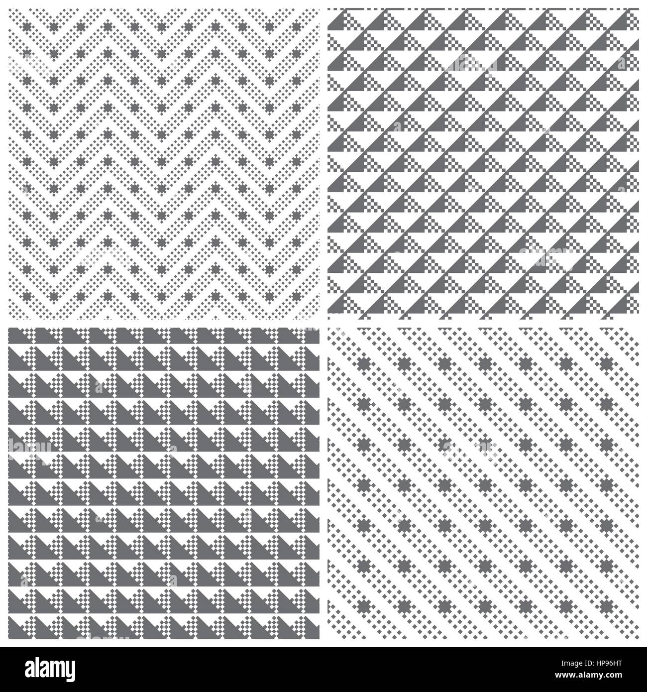 Seamless pattern. Collection of four simple classic textures. Regularly ...