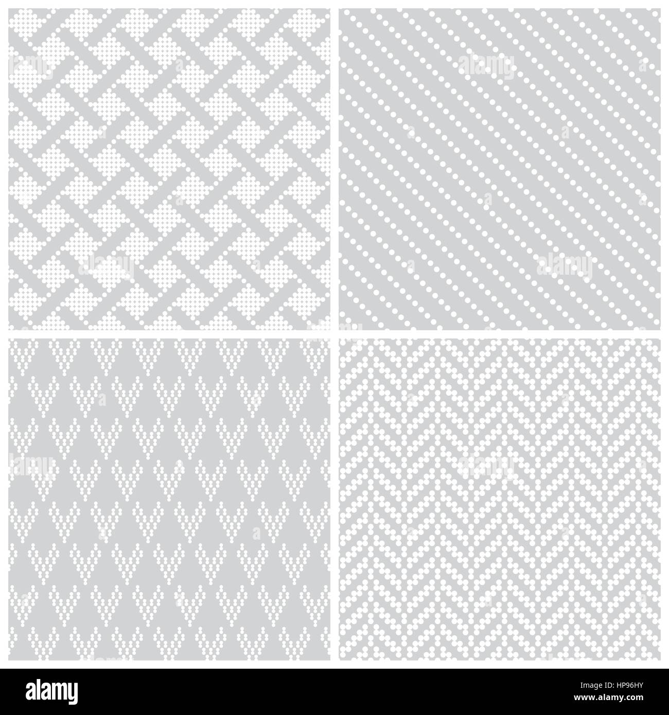 Seamless pattern. Collection of four simple pixel textures. Regularly ...