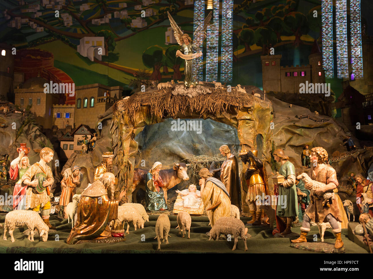 Nativity scene inside catholic church hi-res stock photography and ...