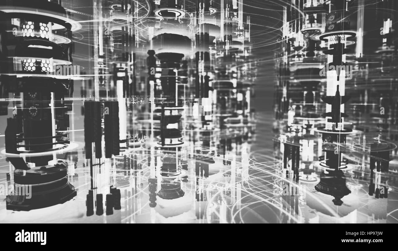 Futuristic pylons illustration hi-res stock photography and images - Alamy