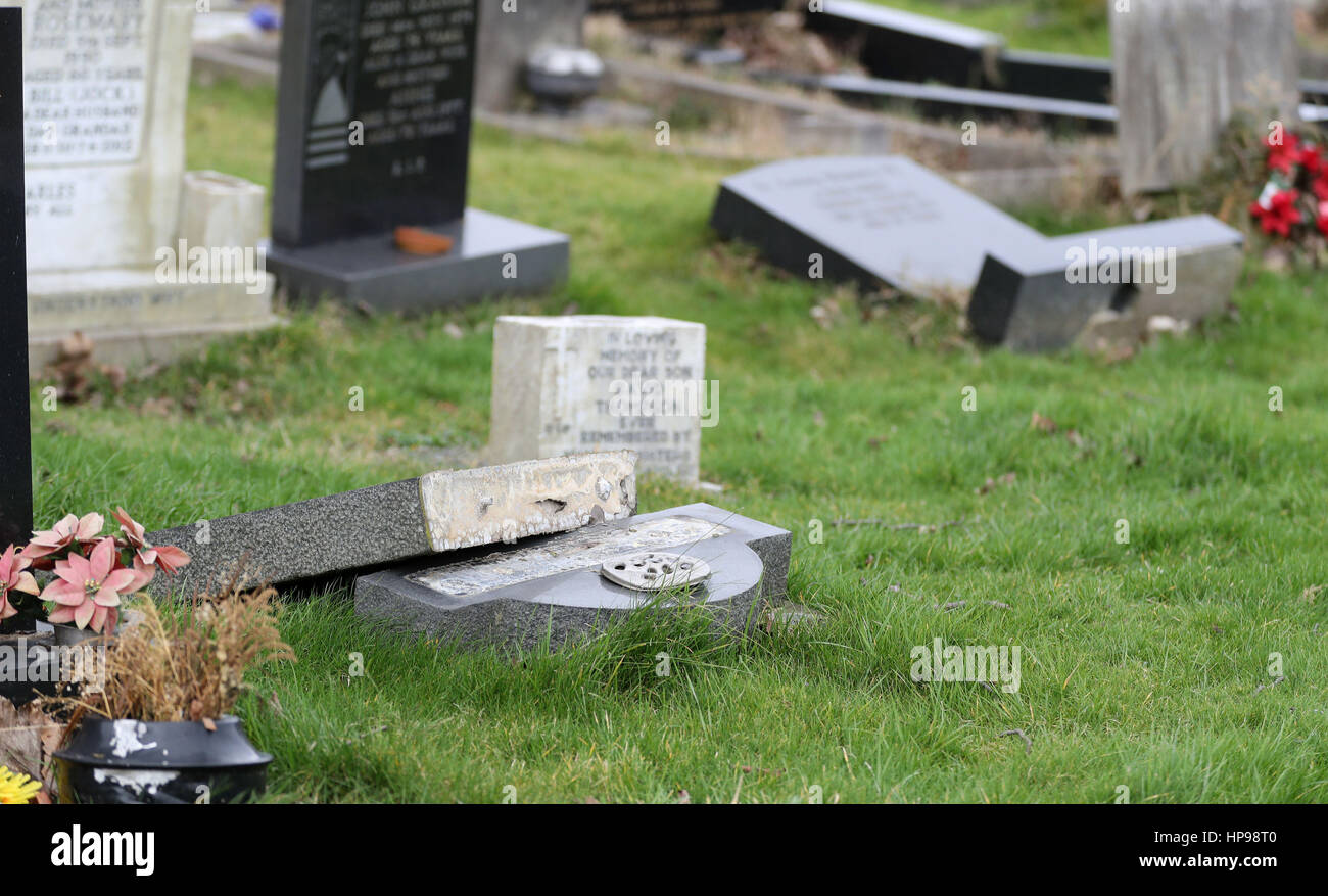 Been vandalised hebburn cemetery hi-res stock photography and images ...