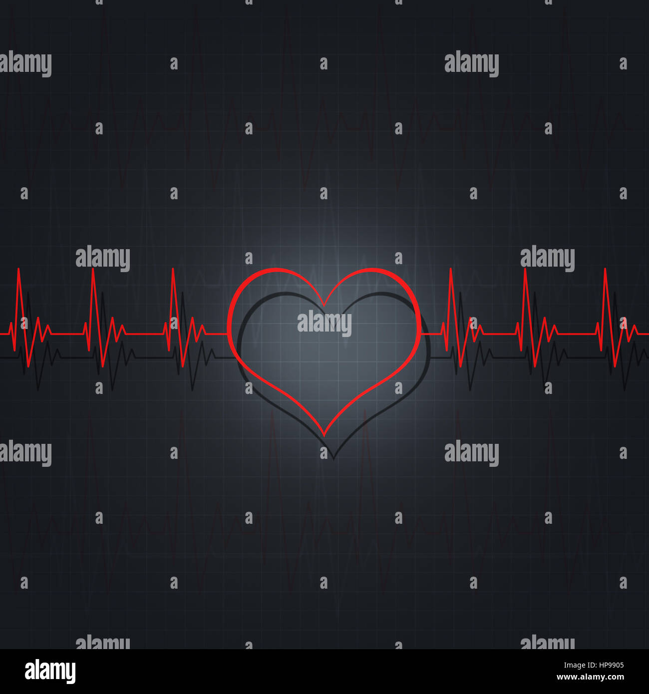 heart pulsating rhythm graph abstract red background Stock Photo - Alamy