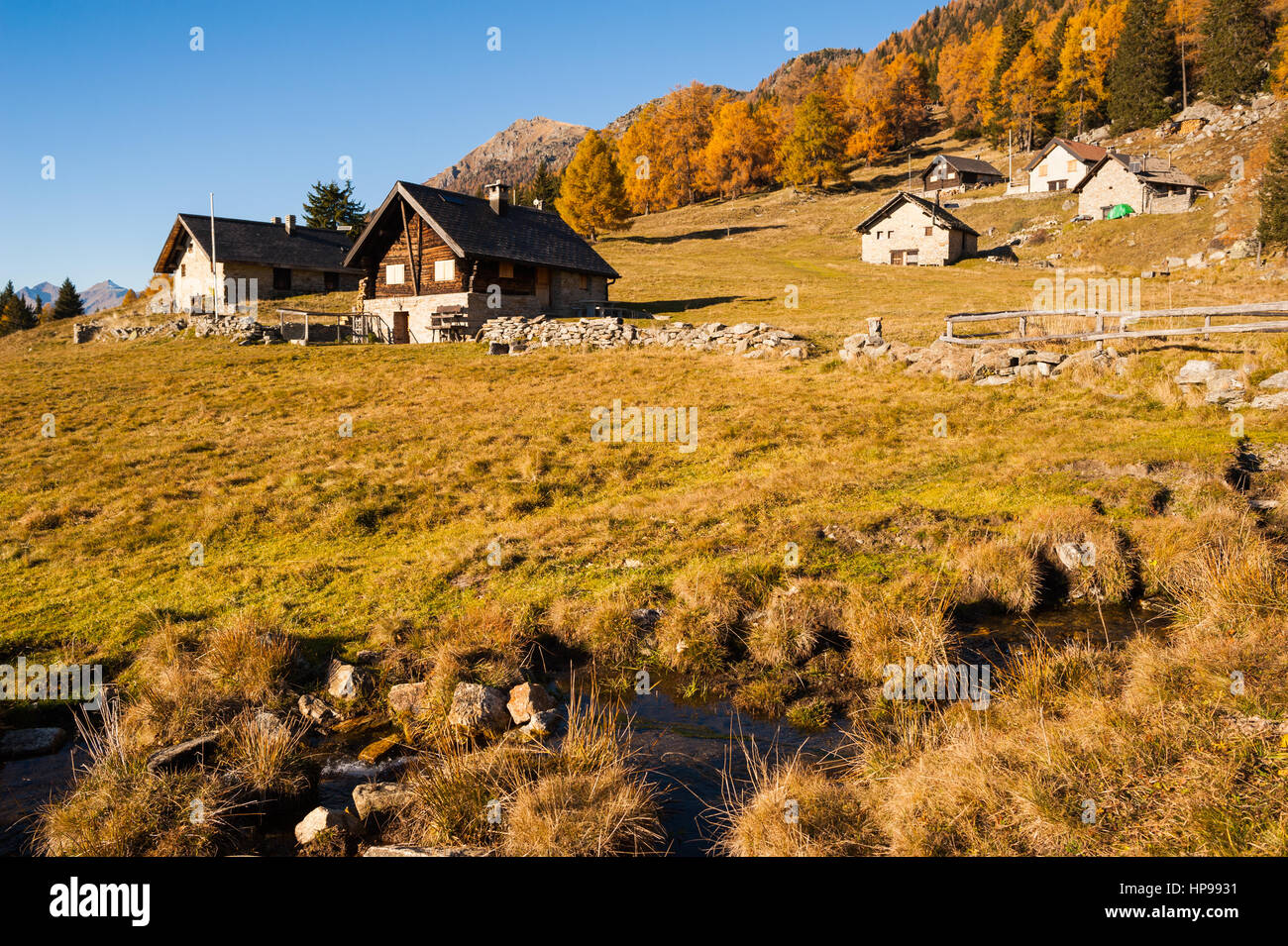 Mountain cabin in the Swiss Alps Stock Photo - Alamy