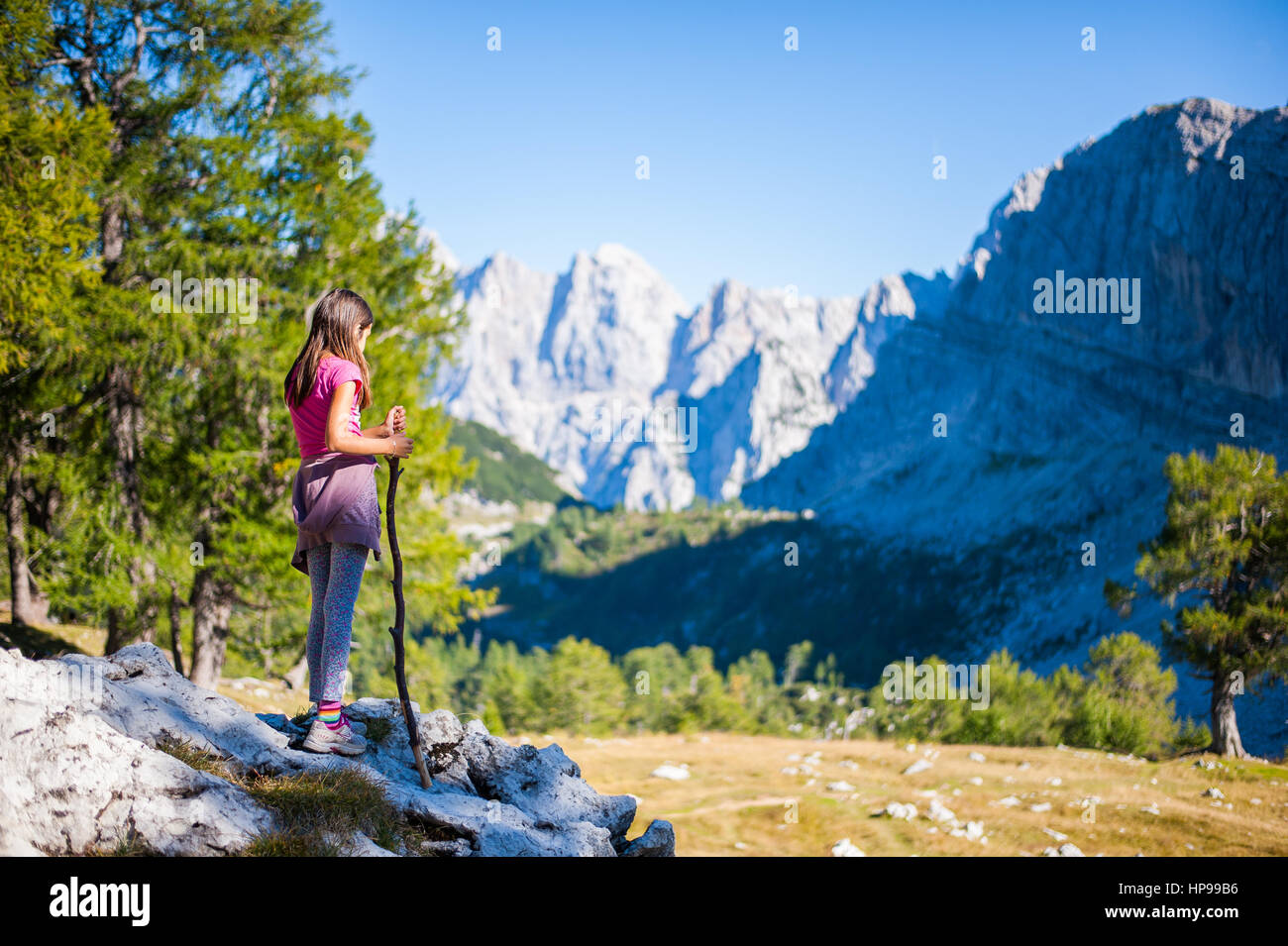 Girl in alpine meadow hi-res stock photography and images - Alamy