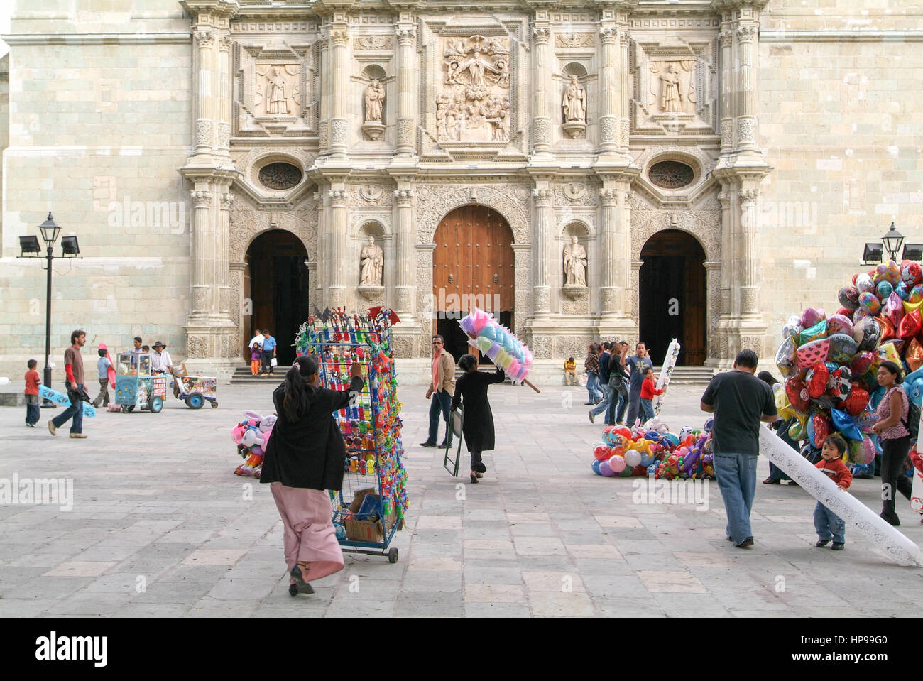 Oaxaca, Mexico - 11 January 2009: People walking in front of Santo ...