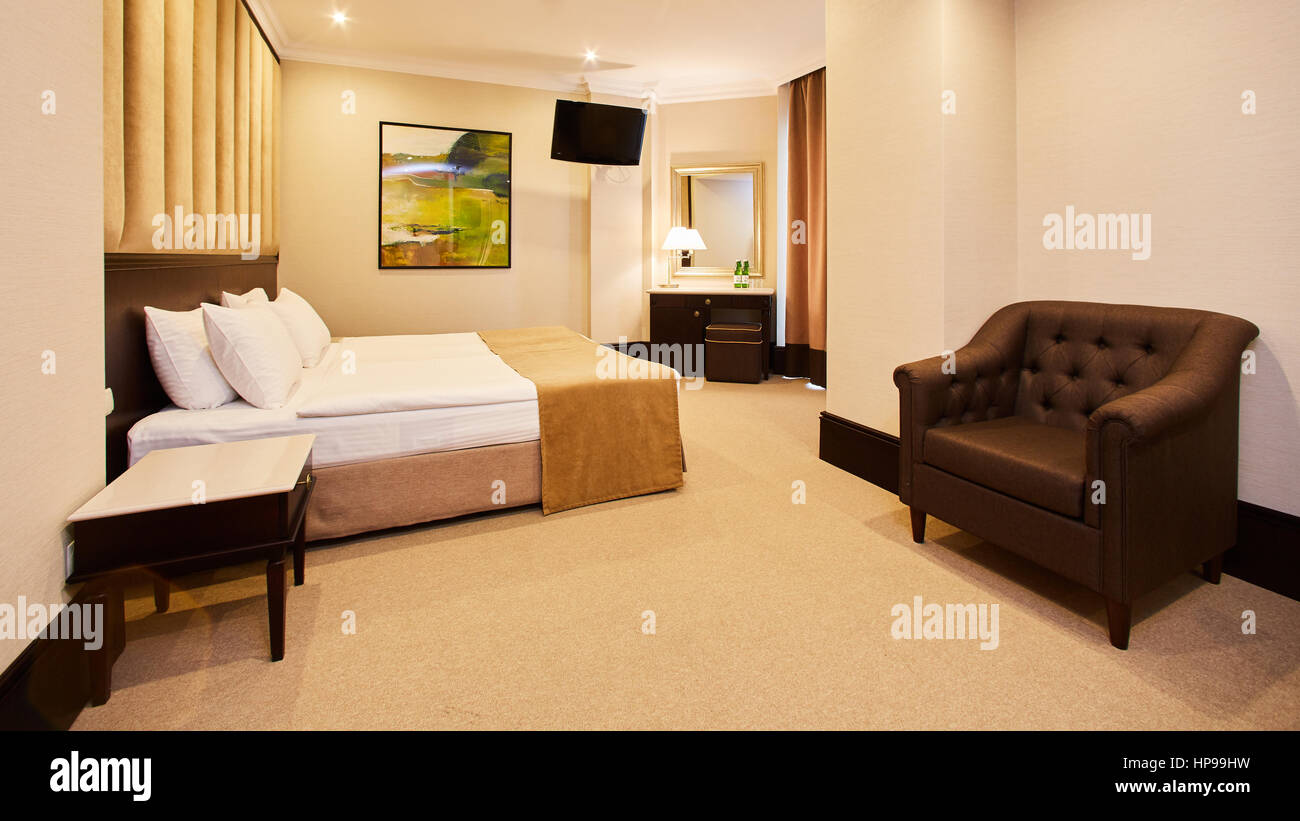 The Interior of modern comfortable hotel room Stock Photo - Alamy