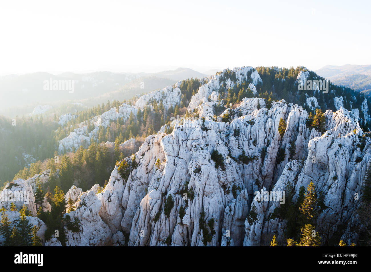 The Sun is slowly setting down behind this karst wilderness. Bijele ...