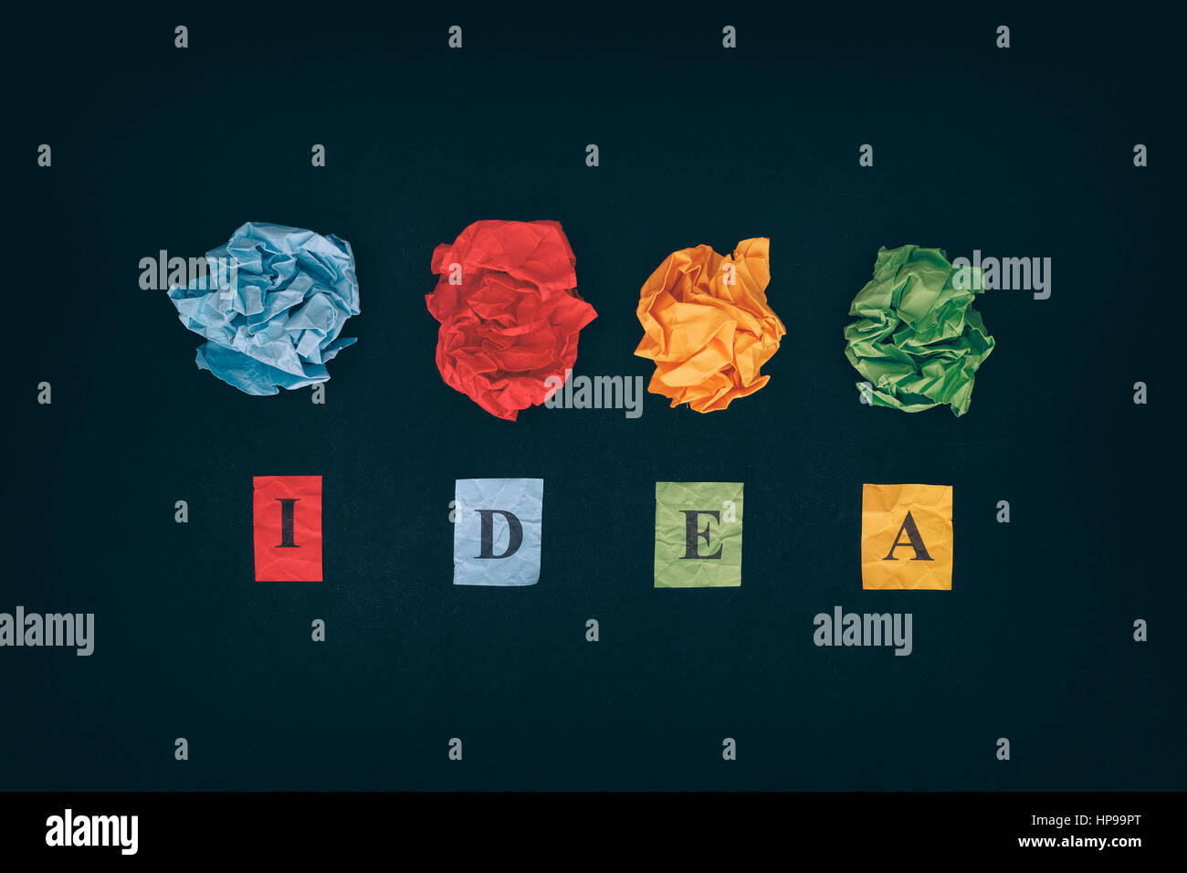 Colorful paper balls and word IDEA. Idea Concept Stock Photo - Alamy