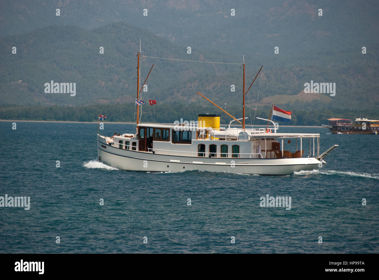 Boat with funnel Stock Photo - Alamy