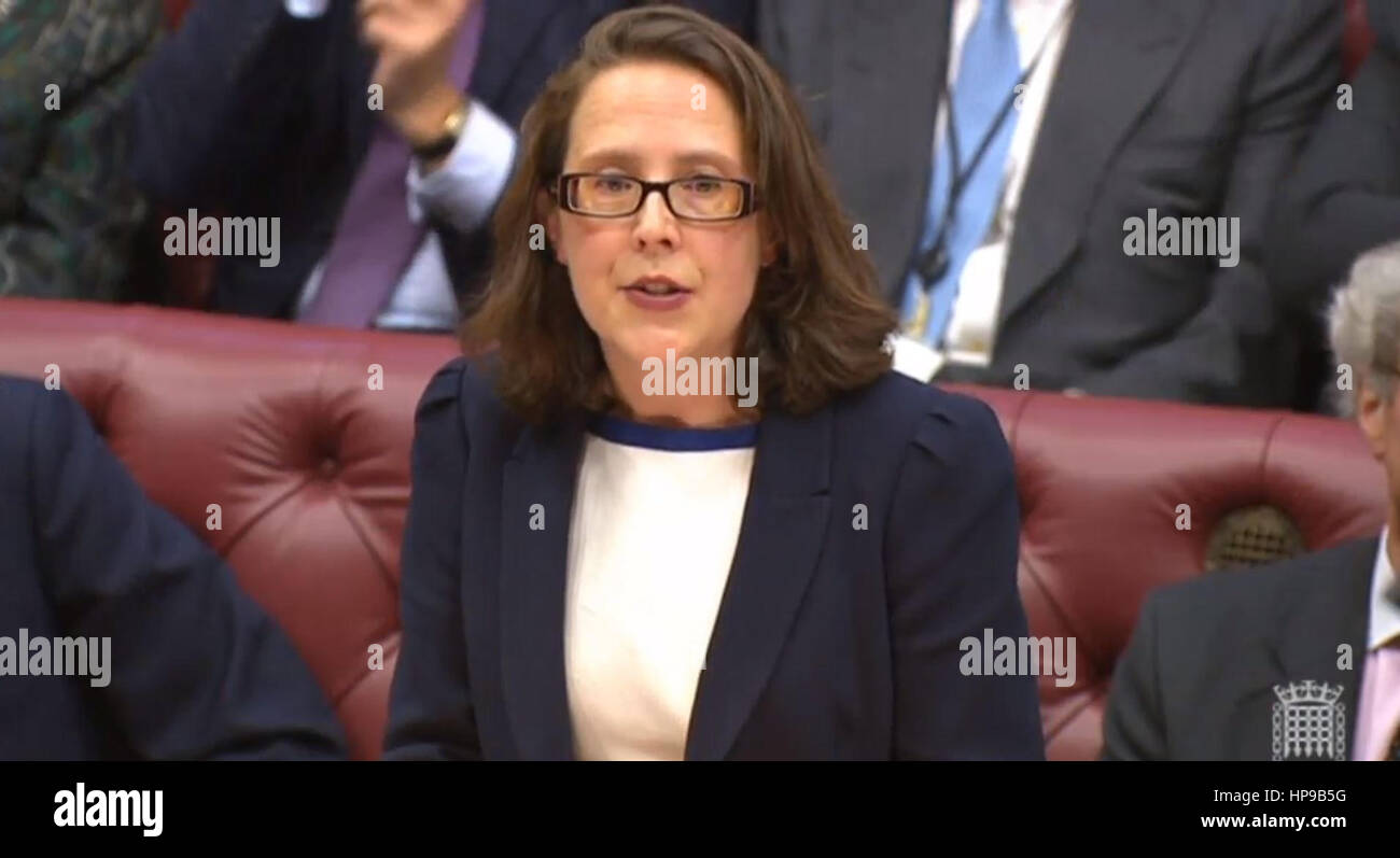 Baroness Williams of Trafford speaks in the House of Lords, London, as ...