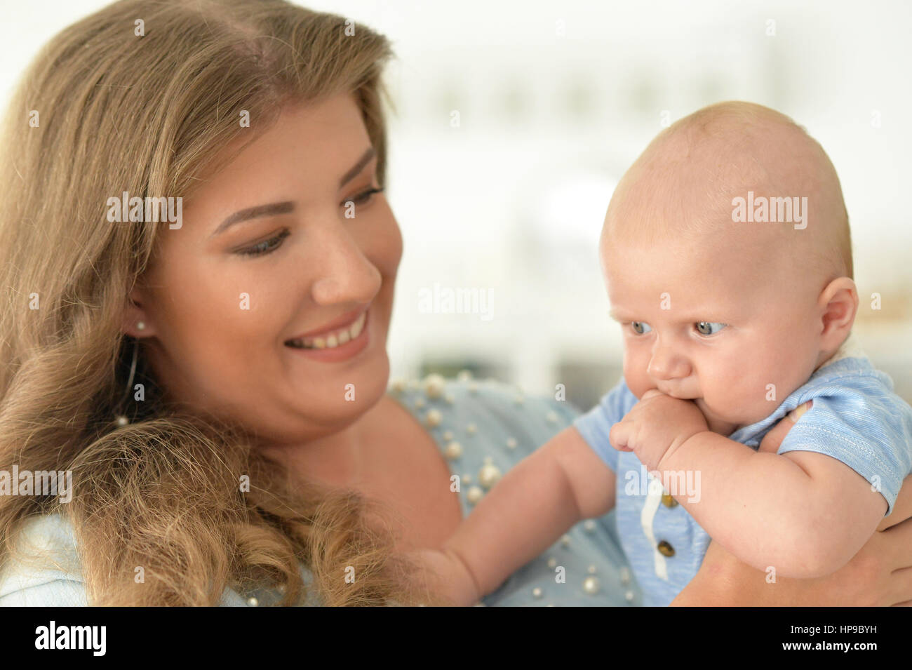 woman with baby boy Stock Photo - Alamy