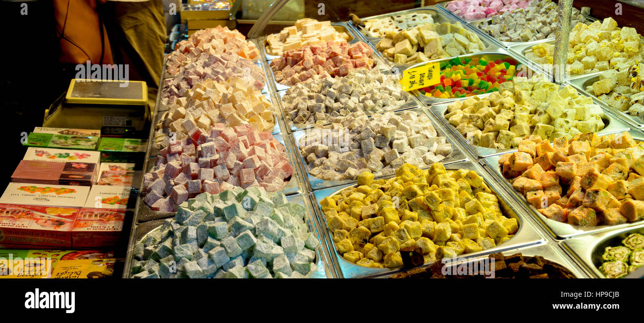 Istanbul, Turkey - October 03, 2015: Great assortment of Turkish ...