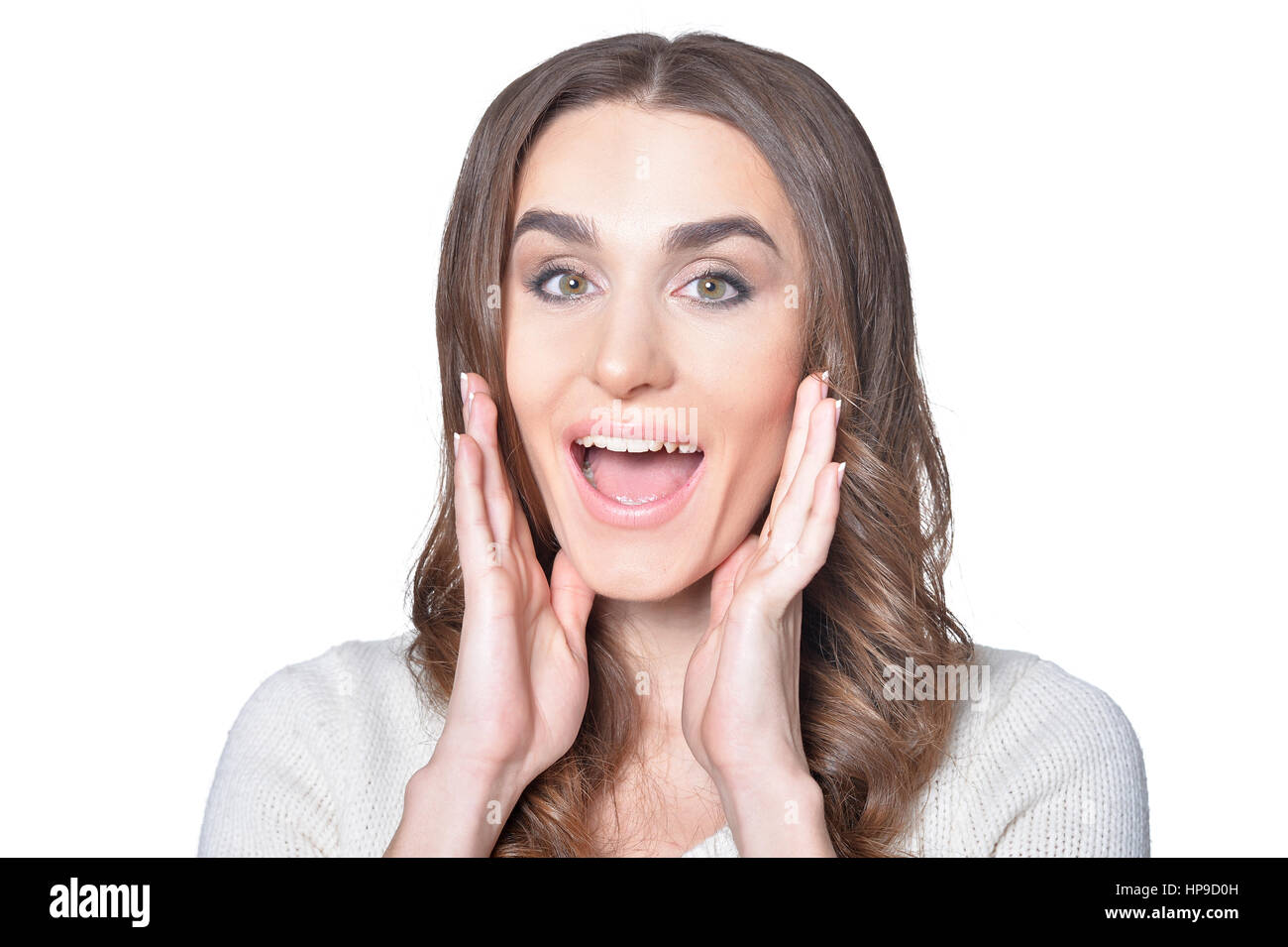 excited young woman Stock Photo - Alamy
