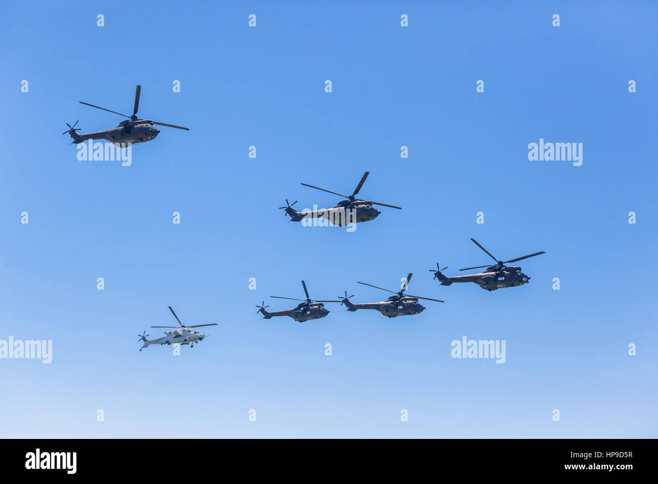 Helicopter military aircrafts formation flying over beach ocean summers ... Helicopter military aircrafts formation flying over beach ocean summers ...