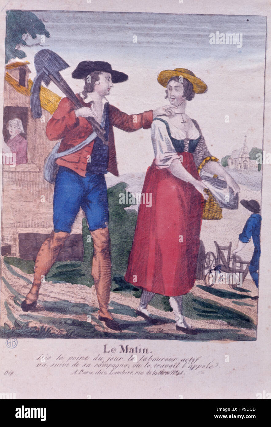 in the morning,color drawing Stock Photo - Alamy