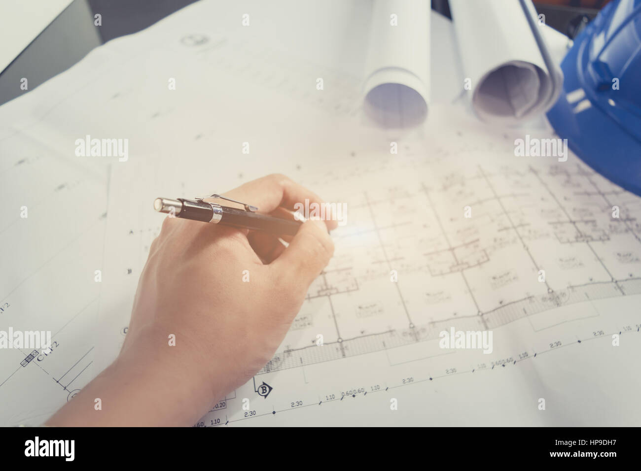 engineering diagram blueprint paper drafting project sketch ...