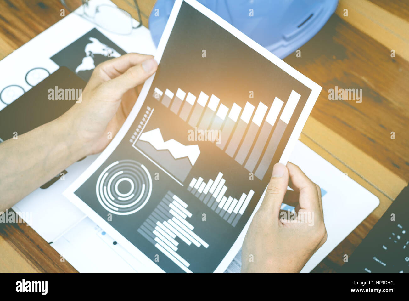 business statistics success concept : businessman analytics financial ...