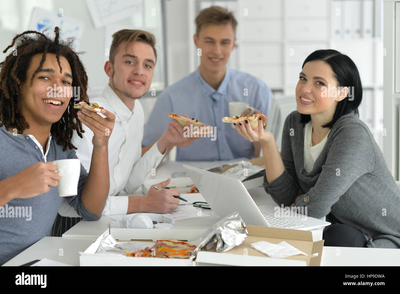 young people on break Stock Photo - Alamy