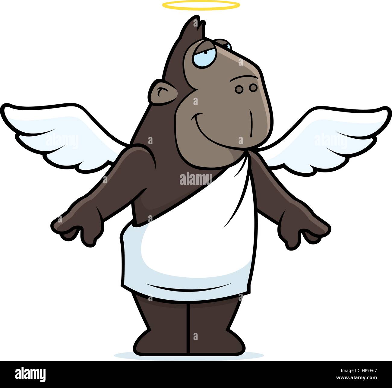 A happy cartoon ape with angel wings and halo Stock Vector Image & Art ...