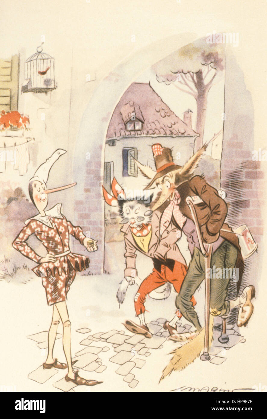The Adventures of Pinocchio by Carlo Collodi illustrated by marino,1945 ...
