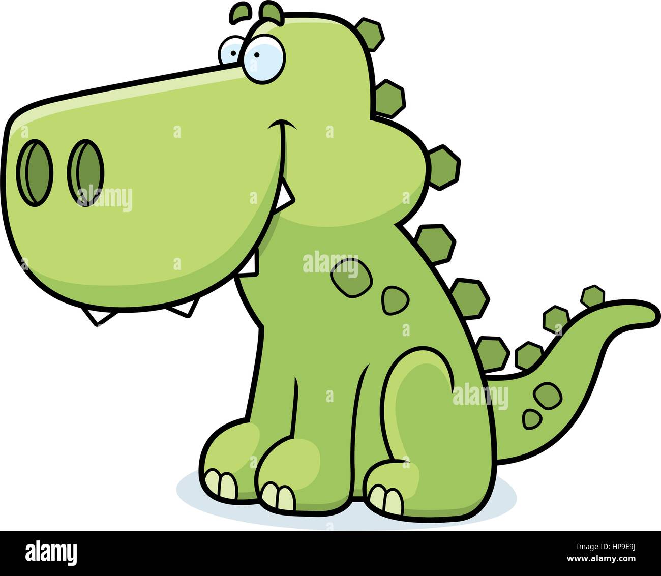 A happy cartoon dinosaur sitting and smiling Stock Vector Image & Art ...