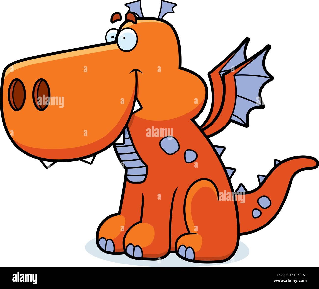 A happy cartoon dragon sitting and smiling Stock Vector Image & Art - Alamy