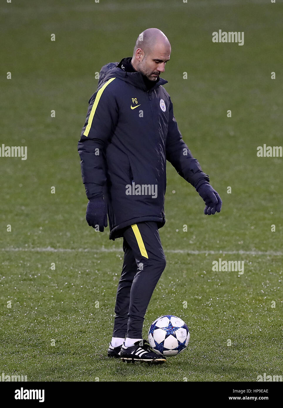Manchester City manager Pep Guardiola during a training session at the ...