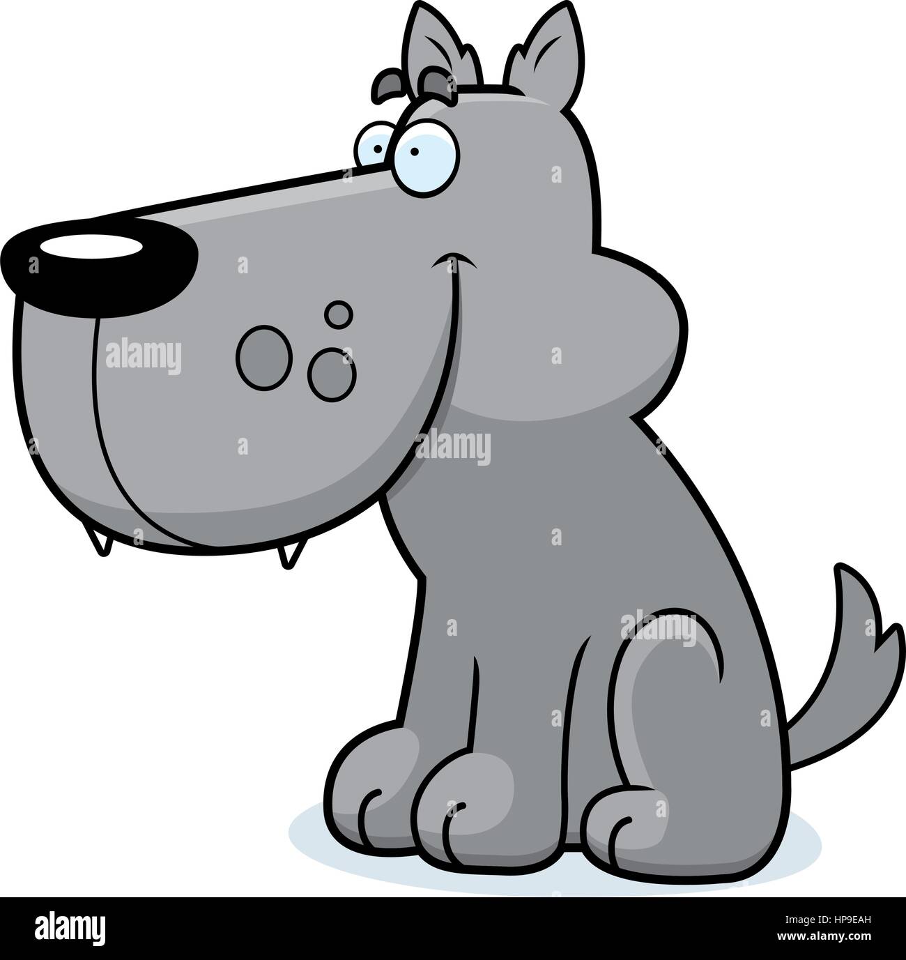 A happy cartoon wolf sitting and smiling Stock Vector Image & Art - Alamy