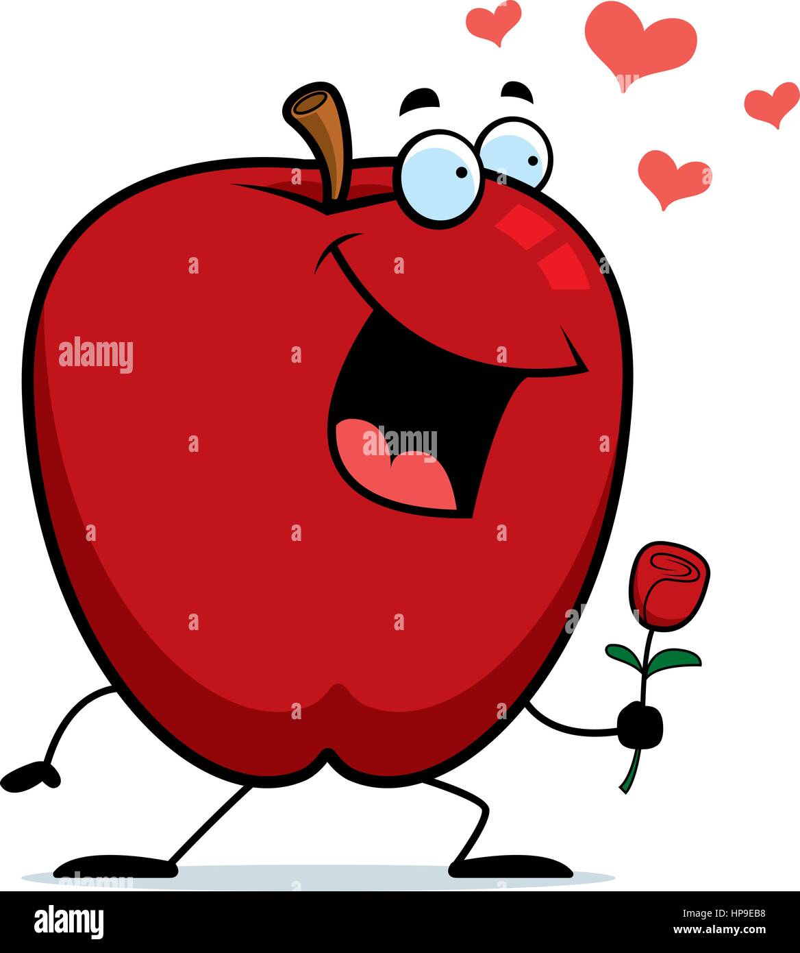 Cartoon red apple smiling happy hi-res stock photography and images - Alamy