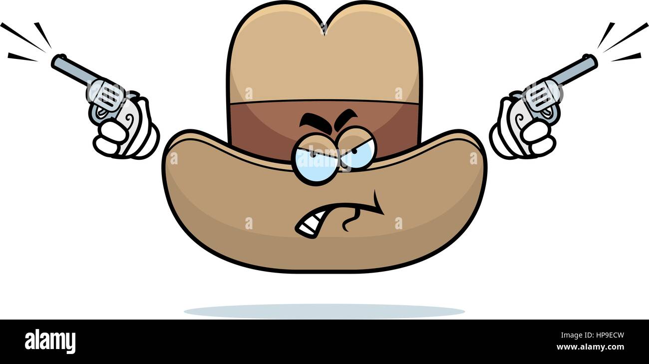 A cartoon cowboy hat with an angry expression Stock Vector Image & Art ...