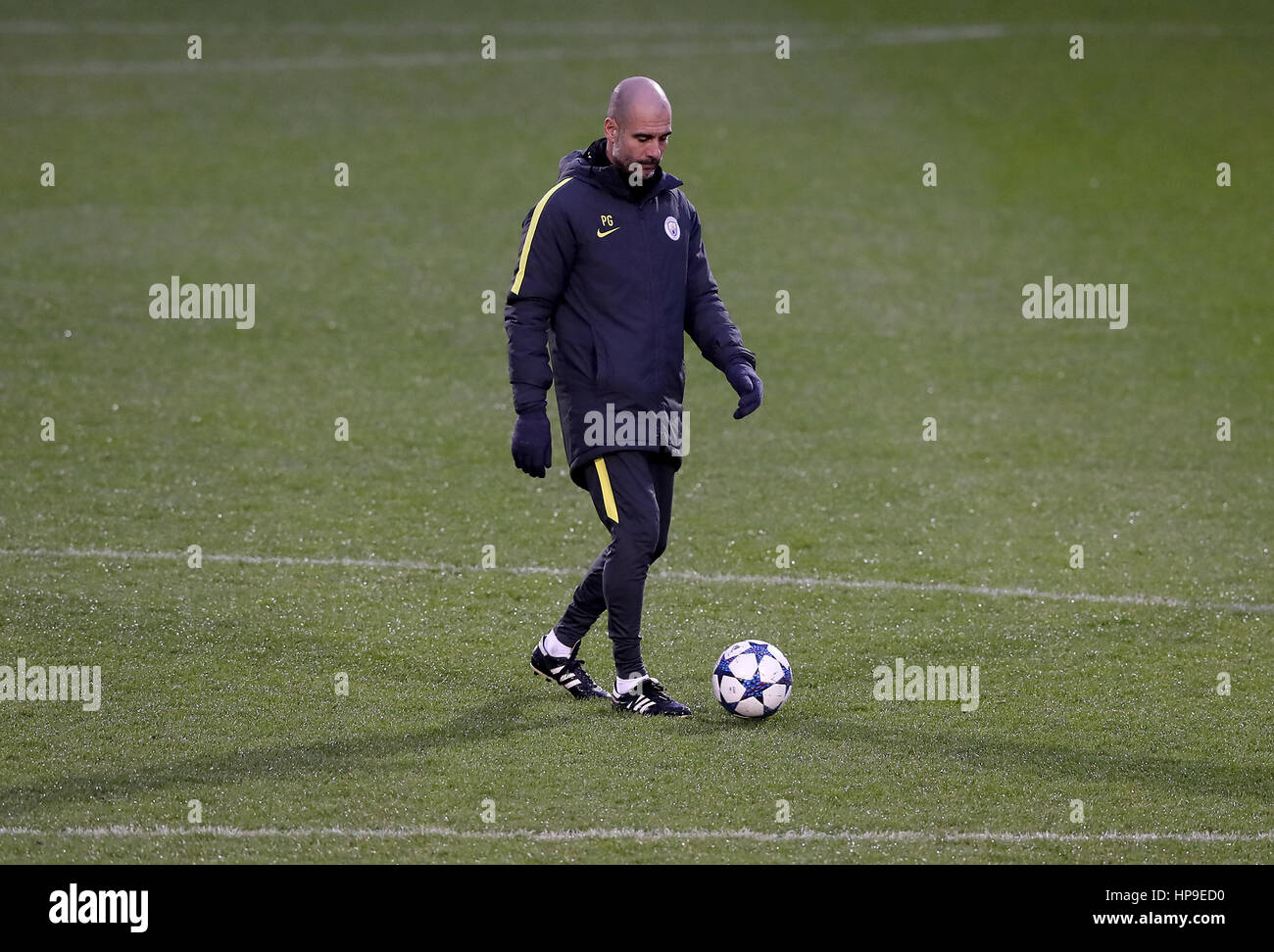 Manchester city manager pep guardiola training session city football ...