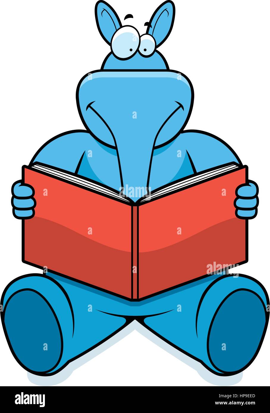 A cartoon aardvark reading a book and smiling Stock Vector Image & Art ...