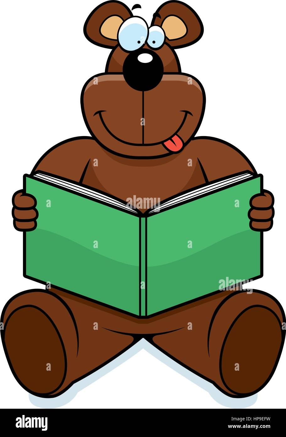 A cartoon bear reading a book and smiling Stock Vector Image & Art - Alamy