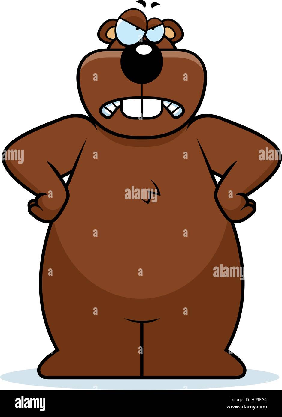 An angry cartoon gopher frowning and looking upset Stock Vector Image ...