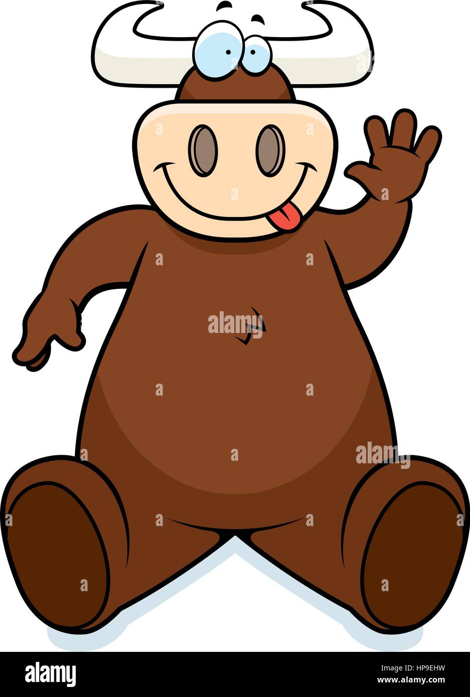 A happy cartoon bull sitting and smiling Stock Vector Image & Art - Alamy