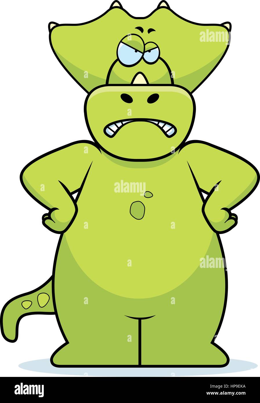 An angry cartoon dinosaur frowning and looking upset Stock Vector Image ...