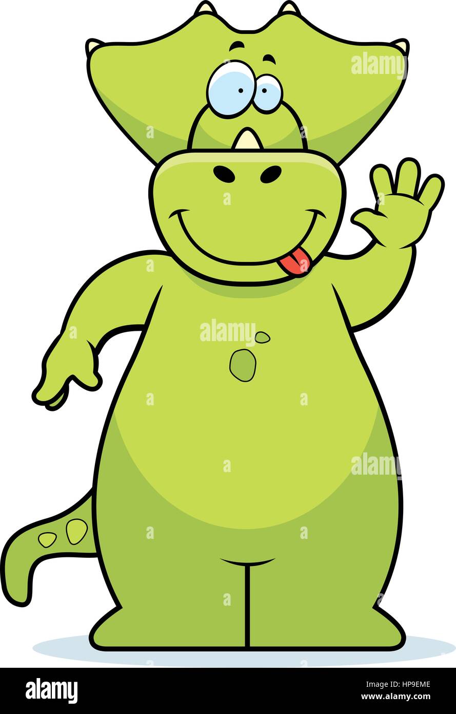 Happy cartoon dinosaur waving smiling hi-res stock photography and ...
