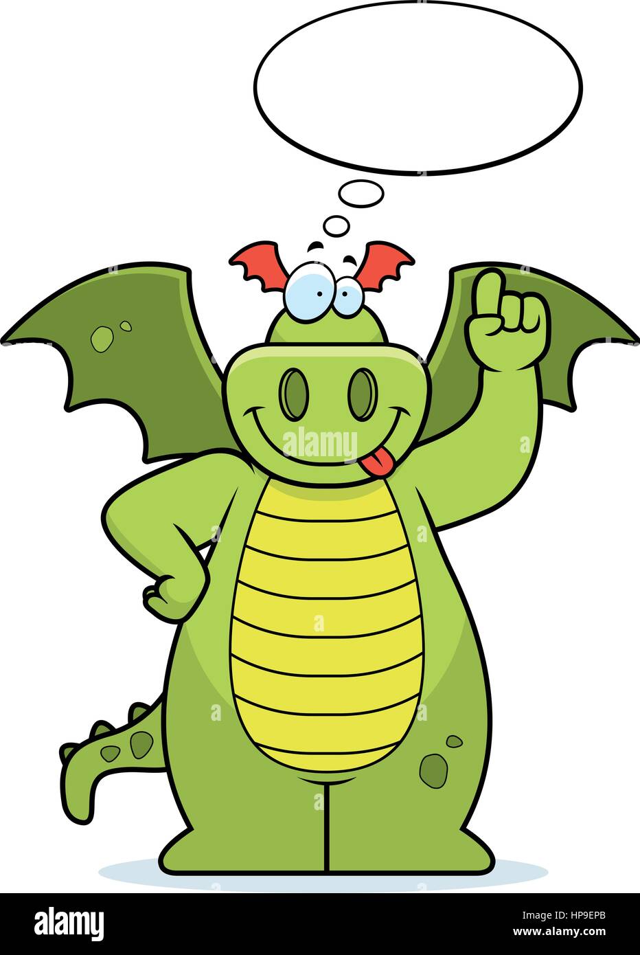 A happy cartoon dragon thinking and smiling Stock Vector Image & Art ...