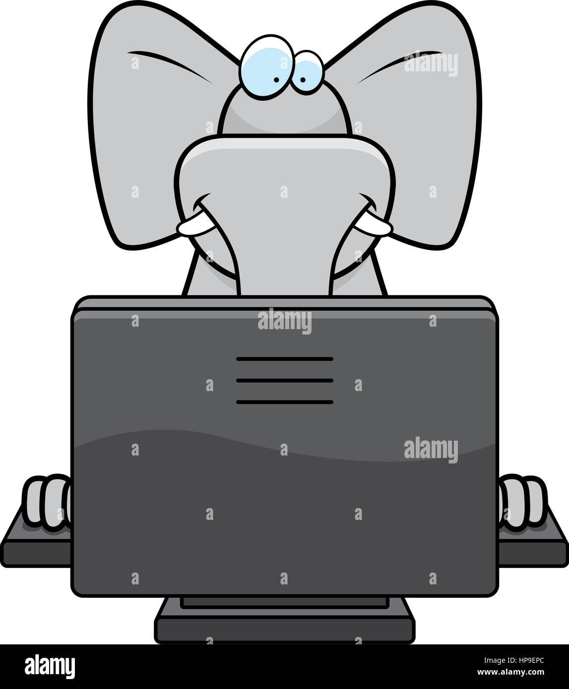 A happy cartoon elephant with a computer Stock Vector Image & Art - Alamy