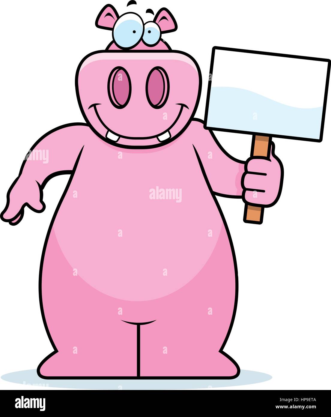 A happy cartoon hippo with a sign Stock Vector Image & Art - Alamy
