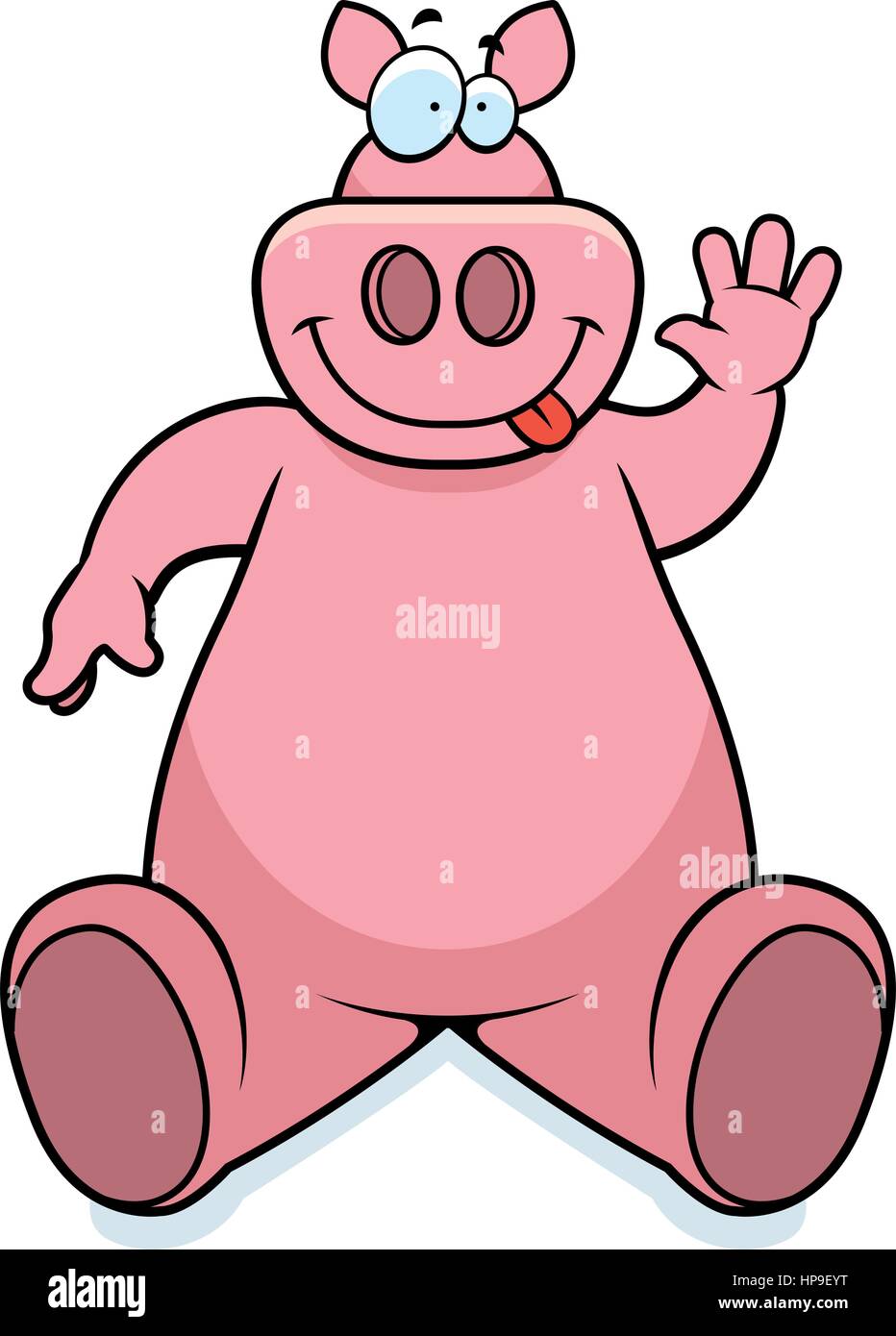 A happy cartoon pig sitting and smiling Stock Vector Image & Art - Alamy