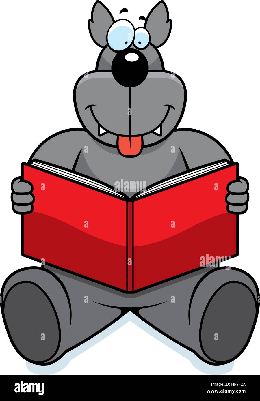 A cartoon wolf reading a book and smiling Stock Vector Image & Art - Alamy