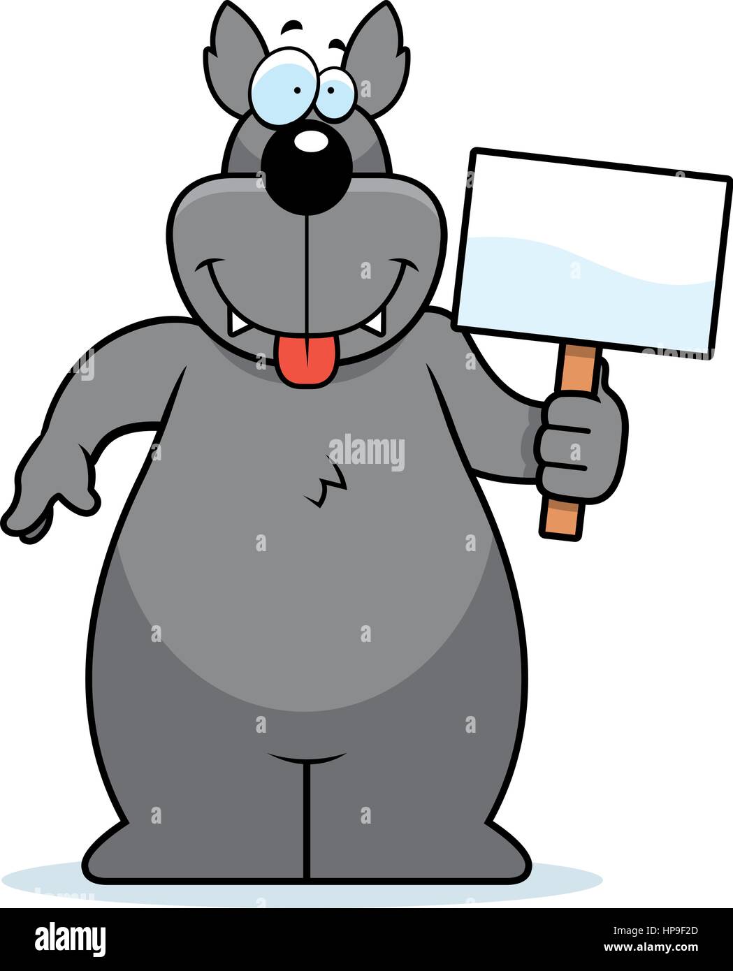 A happy cartoon wolf with a sign Stock Vector Image & Art - Alamy