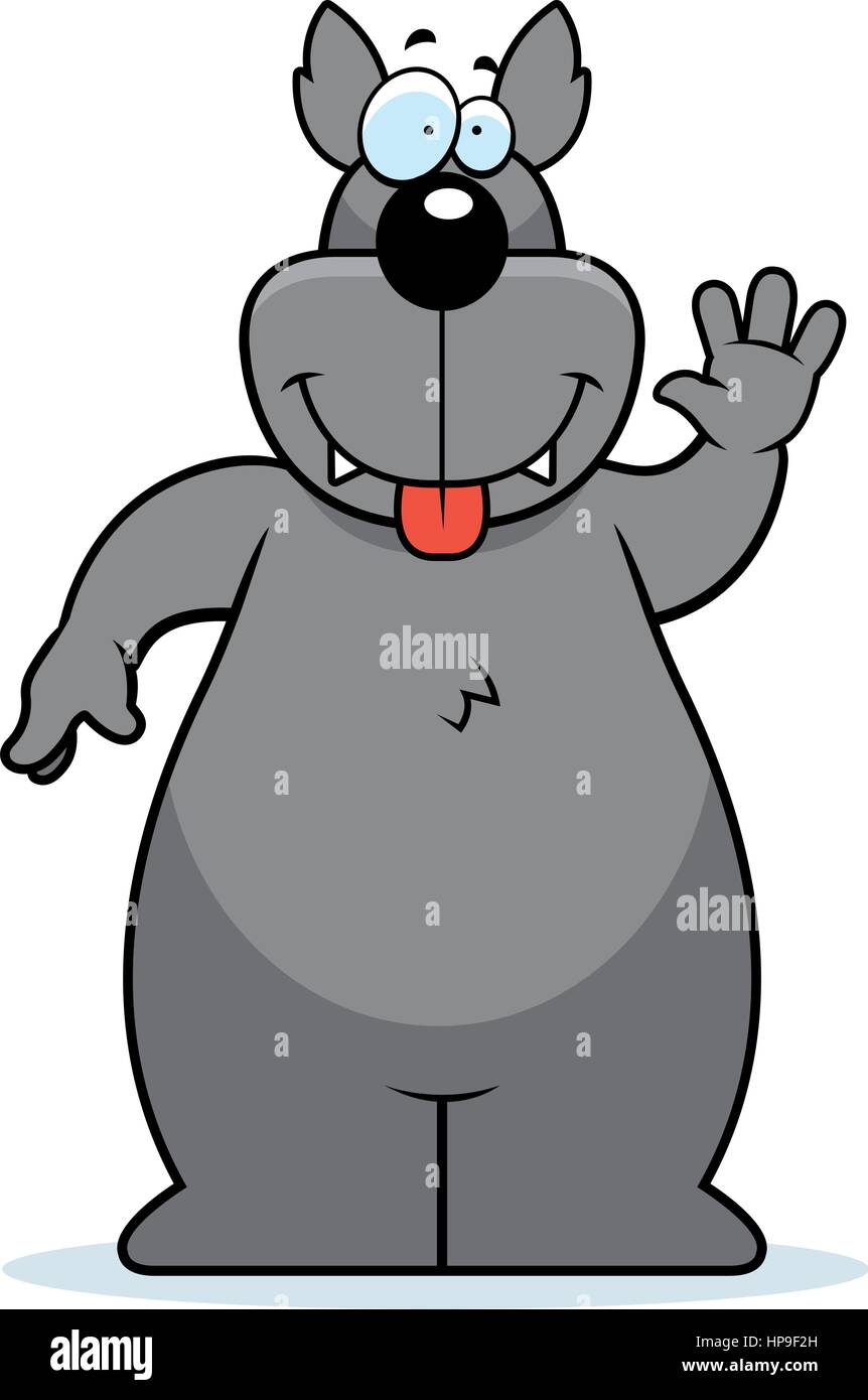 Cartoon waving wolf hi-res stock photography and images - Alamy