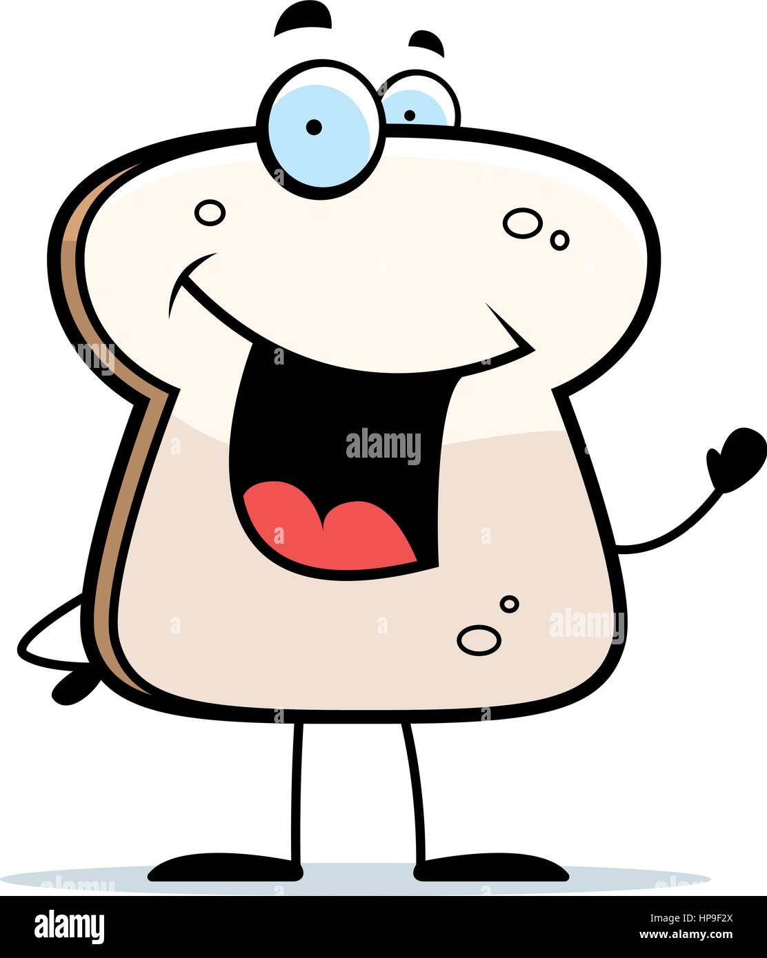 A happy cartoon piece of bread waving and smiling Stock Vector Image ...