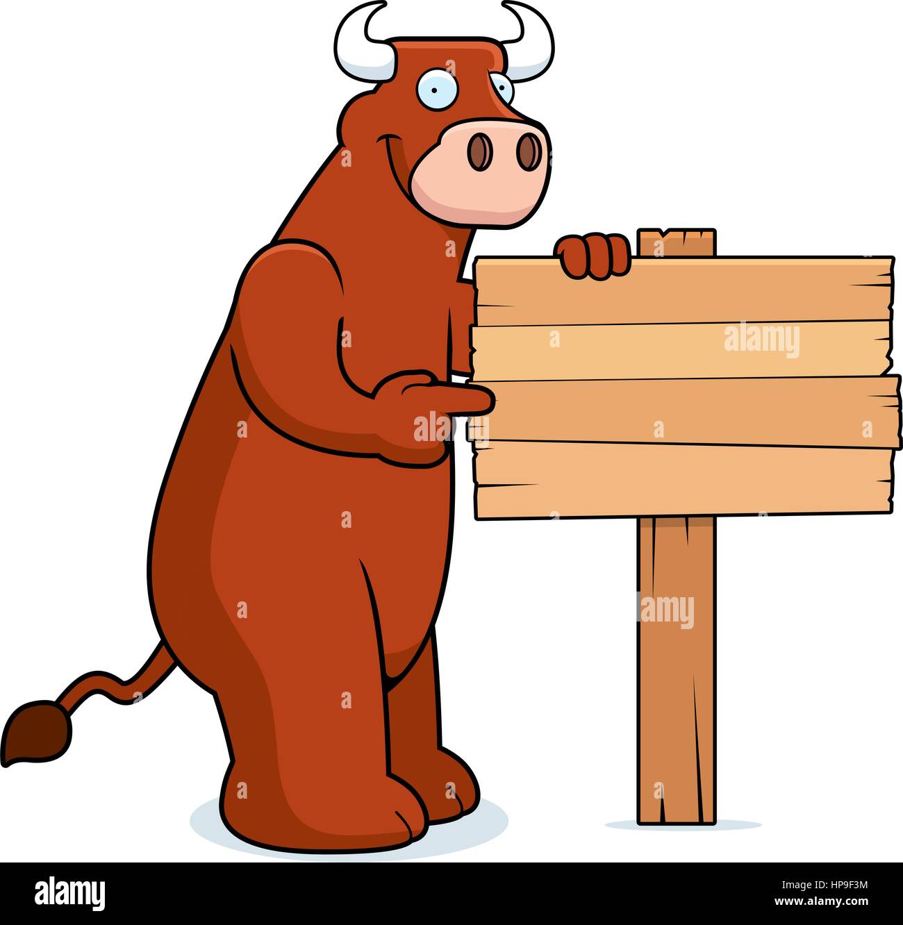 A happy cartoon bull with a sign Stock Vector Image & Art - Alamy