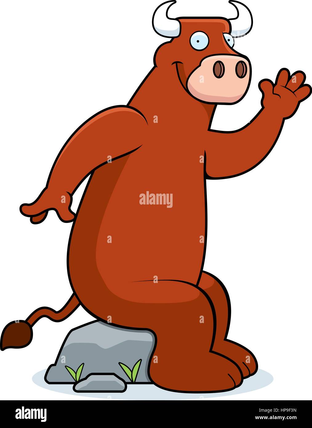 A happy cartoon bull sitting and smiling Stock Vector Image & Art - Alamy